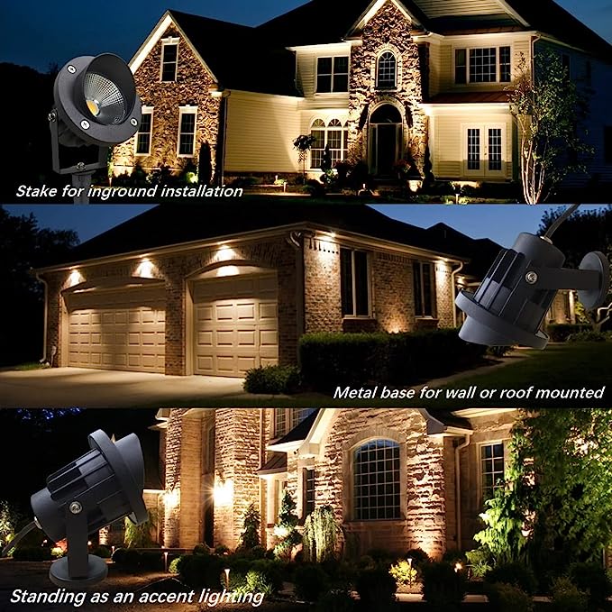 TOVEENEN LED 20W Outdoor Spotlight Flag Light 120V White Waterproof La