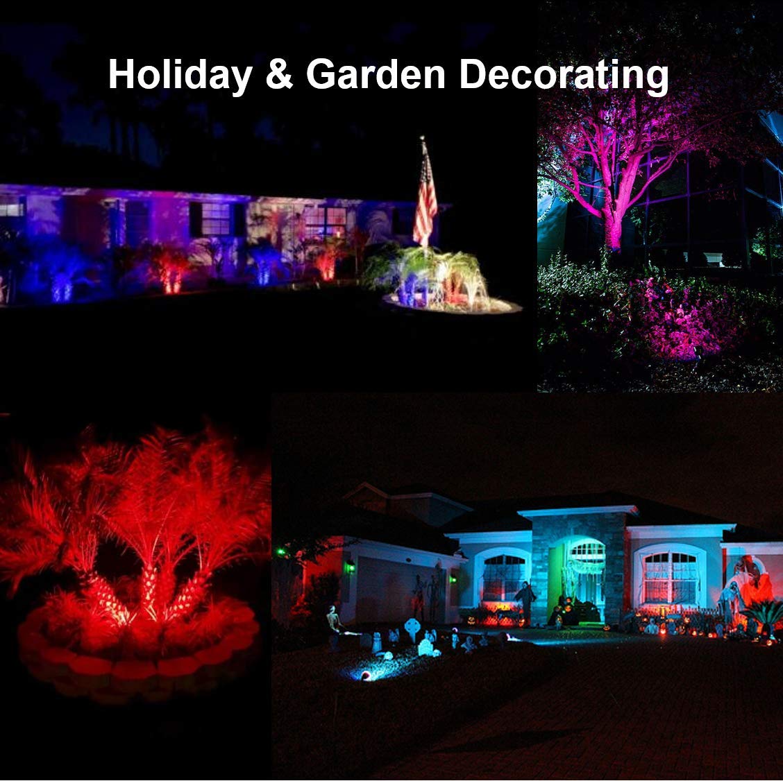 Color Changing LED Landscape Lights with RF Remote 10W RGB Waterproof ...